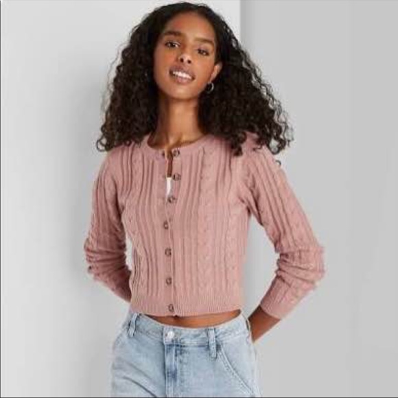 wild fable | Sweaters | Womens Cable Knit Cardiganwild Fable Mauve ...